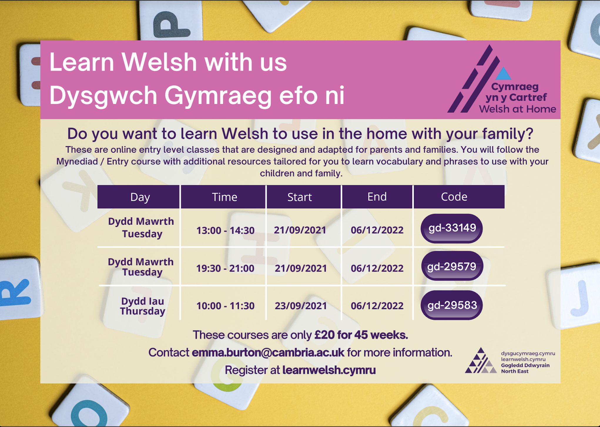 Cymraeg yn y cartref / Welsh at home - Ysgol Glanrafon